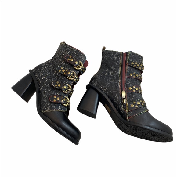 Spring Step | Shoes | Sale Spring Step Lartiste Black Heel Boots Nwt ...